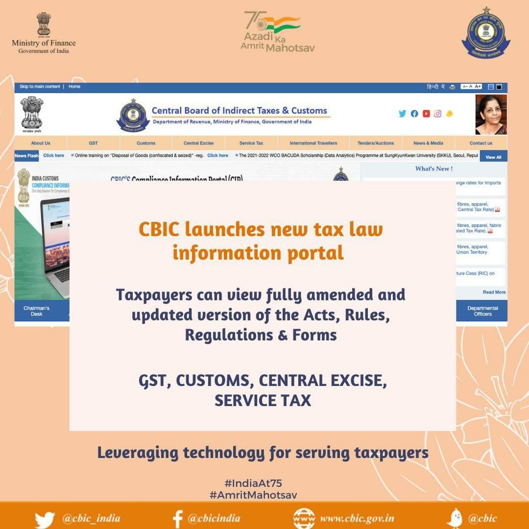 CBIC launches new Tax Law Information Portal – ngoenabler